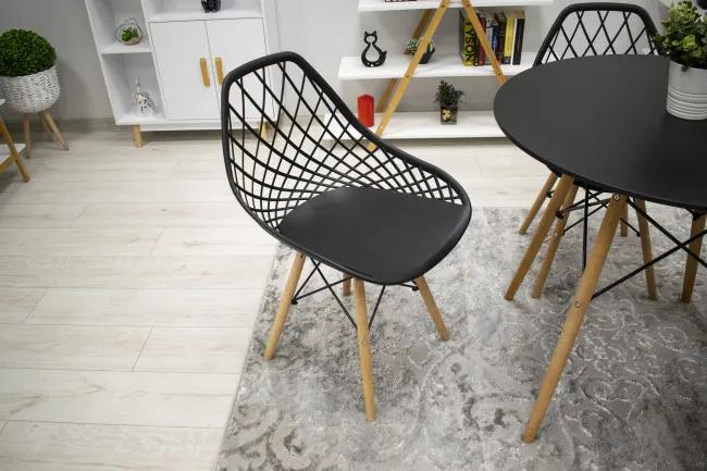 Set dvou jídelních židlí SAKAI černé (hnědé nohy) 2ks