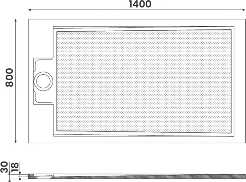 Gelco Ema PE14080 sprchová vanička 140 x 80 x 3 cm z litého mramoru