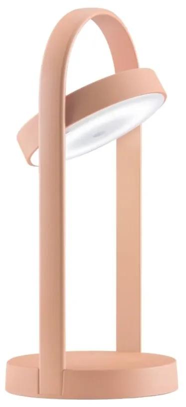 Pedrali Světle růžová kovová bezdrátová stolní LED lampa Giravolta 33 cm