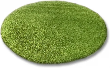 Makro Abra  Kulatý koberec SHAGGY 5cm zelený průměr 120cm