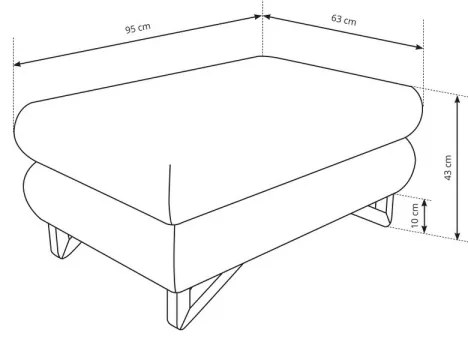 Taburet AVESTA 63x95 cm šedá
