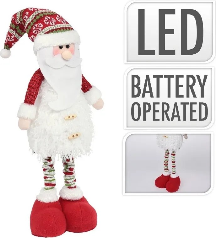 LED Santa Claus s dlouhýma nohama 70 cm