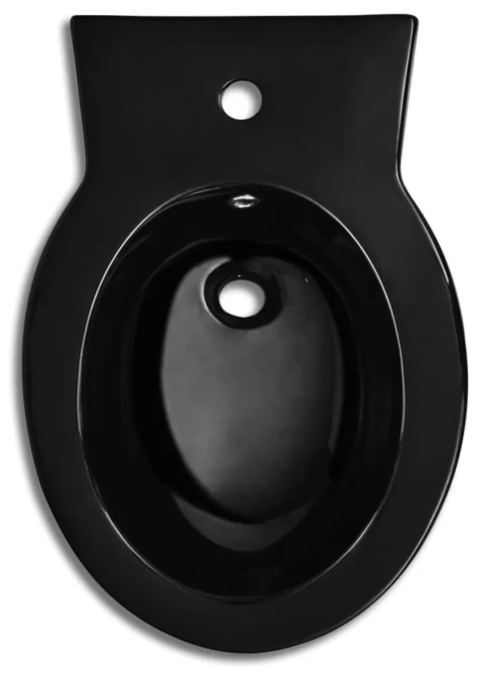 Keramický bidet kruhový s otvorem pro baterii, volně stojící - černý - Default Title