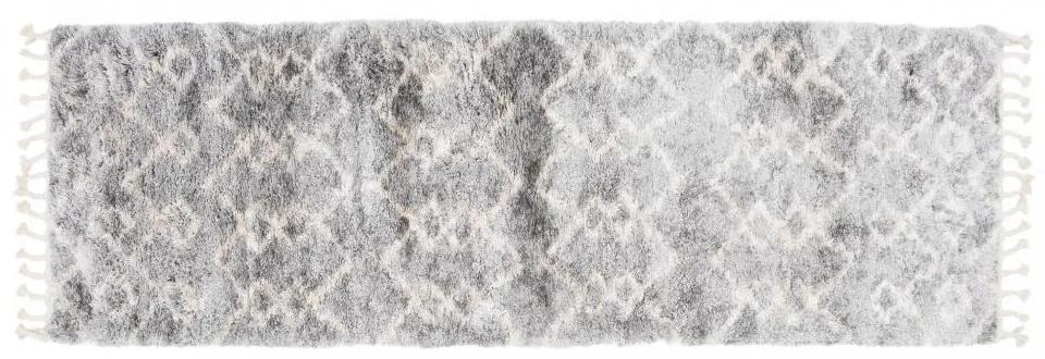 Kusový koberec shaggy Tizoc šedý atyp 60x200cm