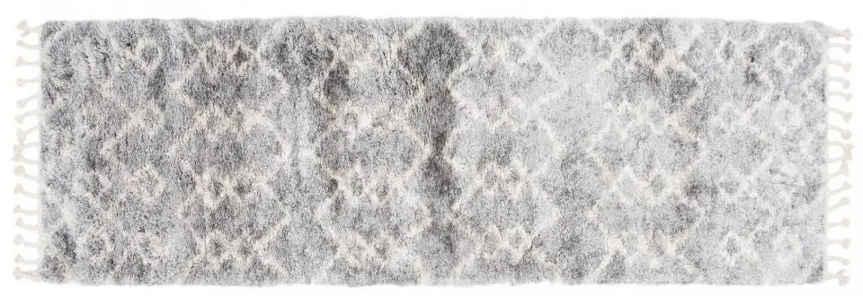 Kusový koberec shaggy Tizoc šedý atyp 70x300cm