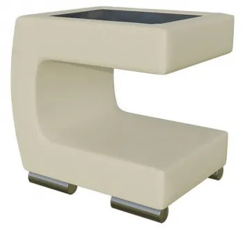 Noční stolek Umaru, Strana: pravá, Barva:: ekokůže Soft 017 (bílá)