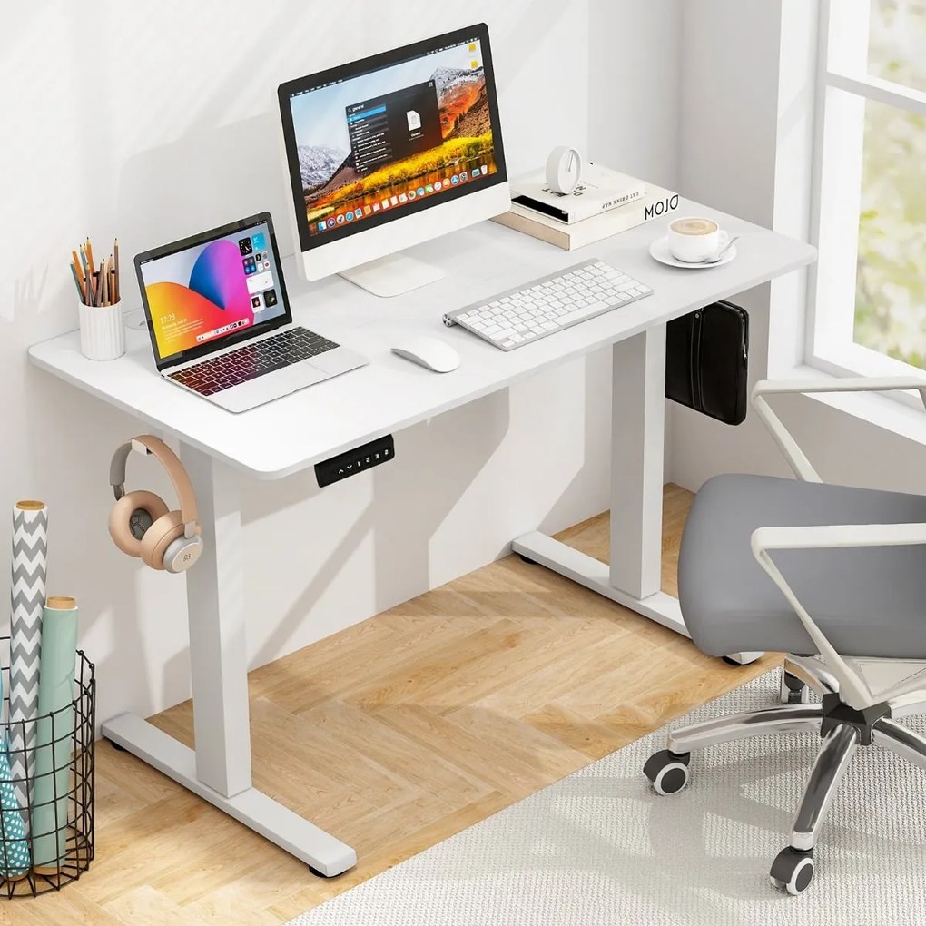 Costway Stůl s nastavitelnou výškou Elektrický stojící Rustikální – 120 × 60 cm