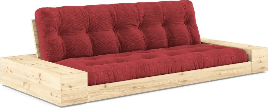 Karup Design  Rozkládací pohovka BASE - 518 Ruby Red / Se dvěma bočními boxy