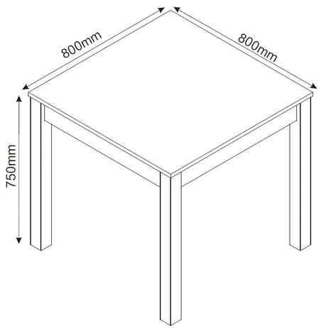 Jídelní stůl David 80x80 cm, bílý