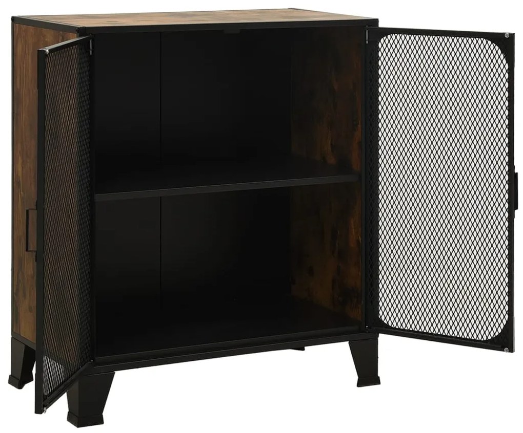 Úložná Skříň 72 X 36 X 82 Cm Kov A Mdf
