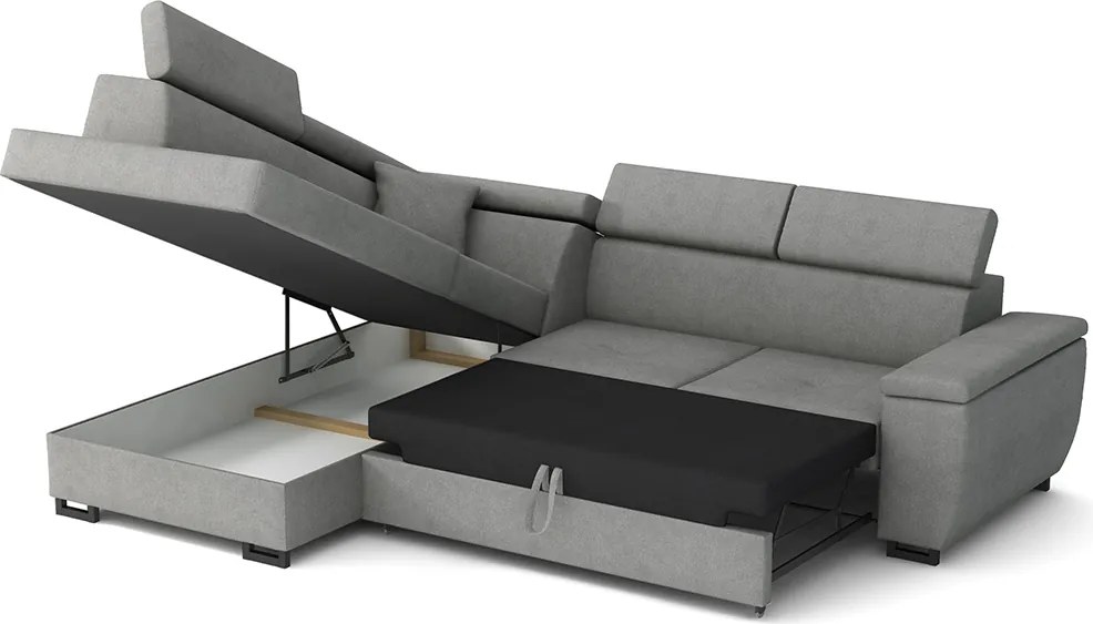 Sedací souprava Natan | 202x270 cm | LEVÁ | rozkládací + úložný prostor | VÝBĚR TKANIN