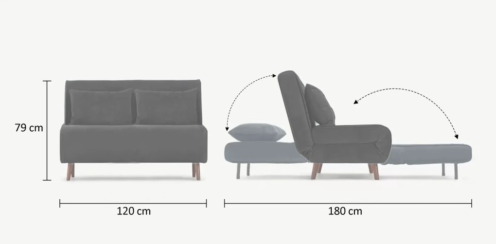Dvoumístná rozkládací pohovka Seater Folde - výběr z 5 provedení