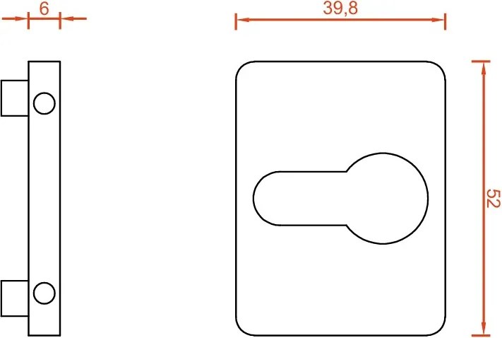 Kuchinox Kuchinox, rozeta ke kličce s otvorem pro cylindrickou vložku, zlatá matná, LAV-LK7_G02A