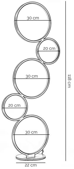 ONLI - LED Stojací lampa RINGS LED/58W/230V 4000K černá