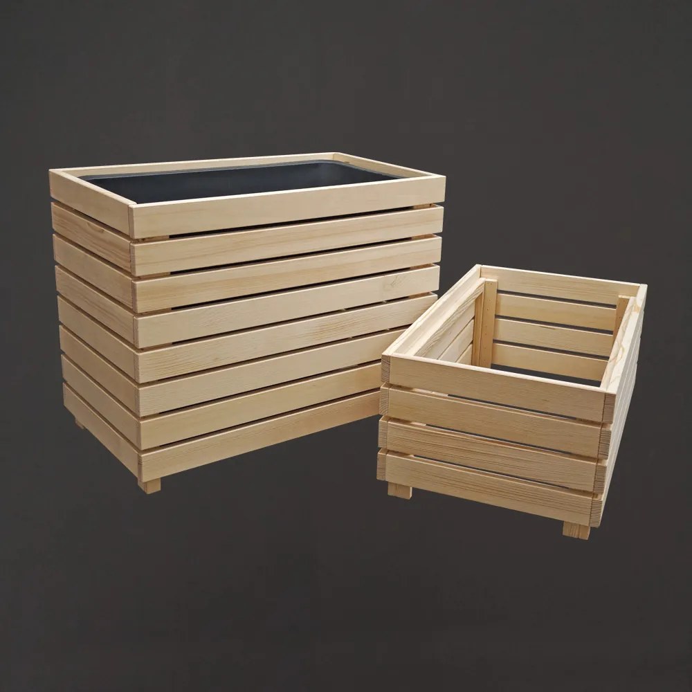 AMADEA Dřevěný designový vyvýšený záhon s nádobou uvnitř 1 kus, 76x43,6x31cm