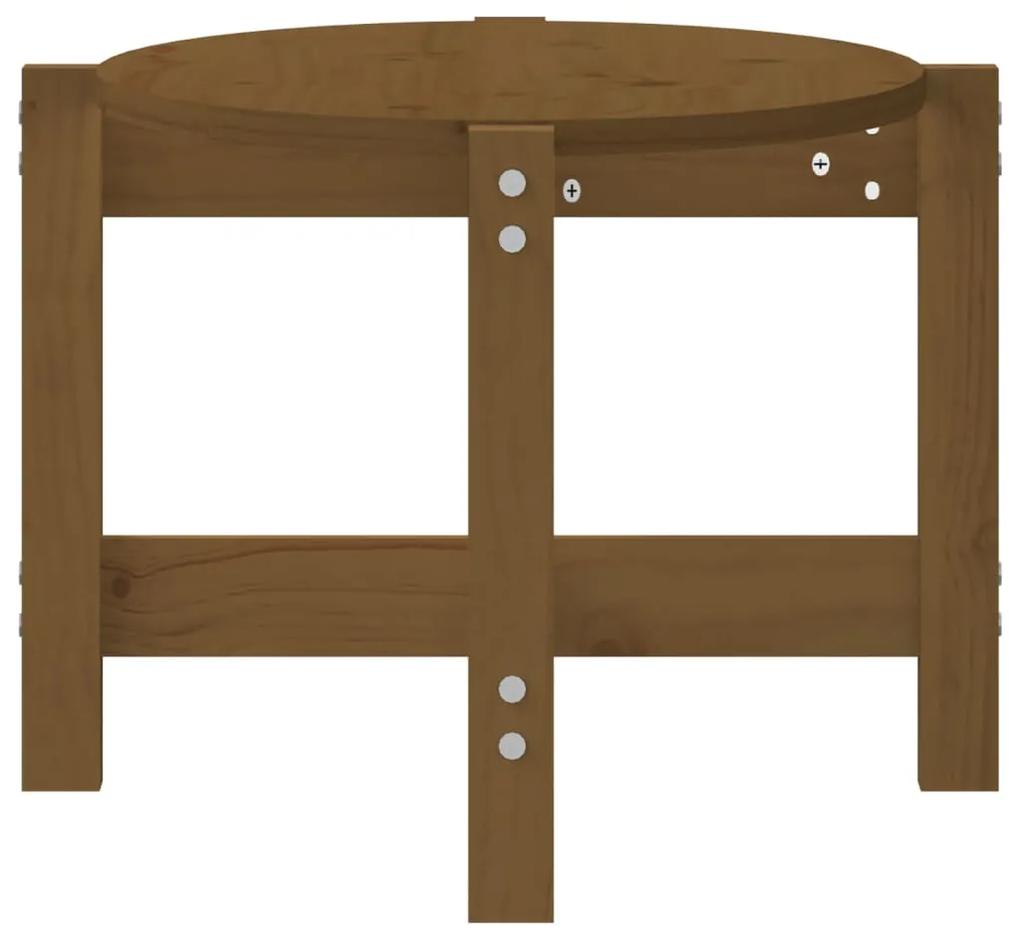 Konferenční stolek medově hnědý 87x48x35 cm masivní borovice - Default Title