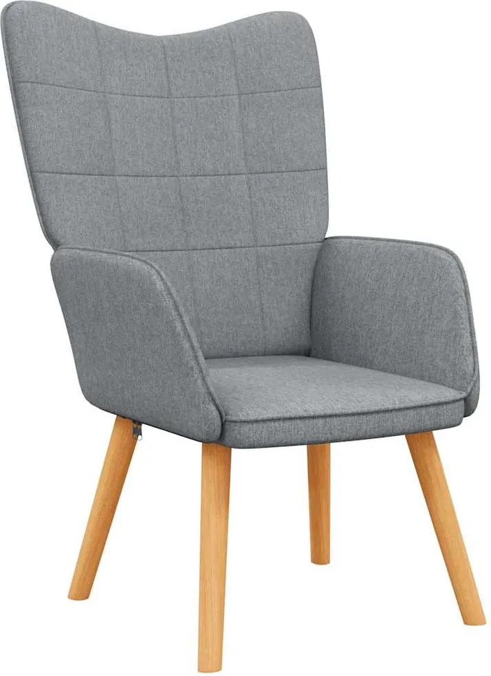 Relaxační křeslo světle šedé textil 327919