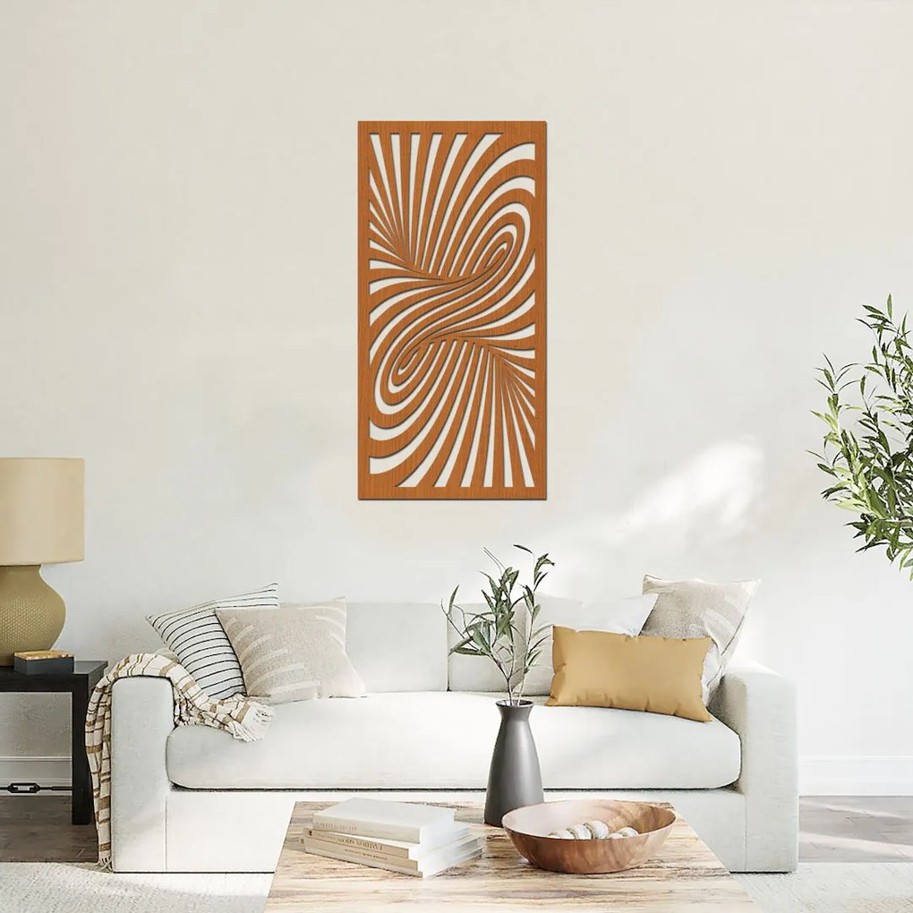 dřevo života Dřevěná samolepka na zeď WORM HOLE Zvolte rozměr (cm): 30x60, Zvolte barvu dekoru: Ořech
