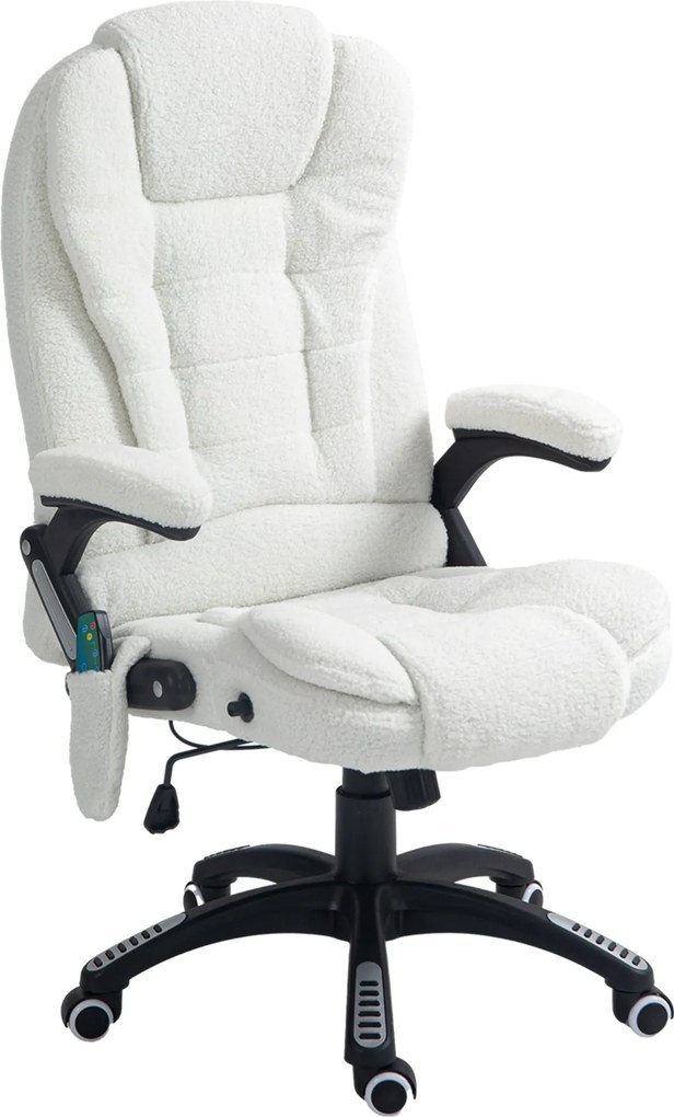 Kancelářská židle Vinsetto s vibračním masážním systémem, ergonomická židle s vyhříváním, sklápěcí funkce, výškově nastavitelná exekutivní židle s dá…