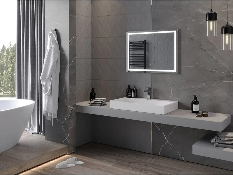 Mexen Miko koupelnové zrcadlo s osvětlením 80 x 60 cm, LED 6000K, anti-mlžné - 9819-080-060-611-00