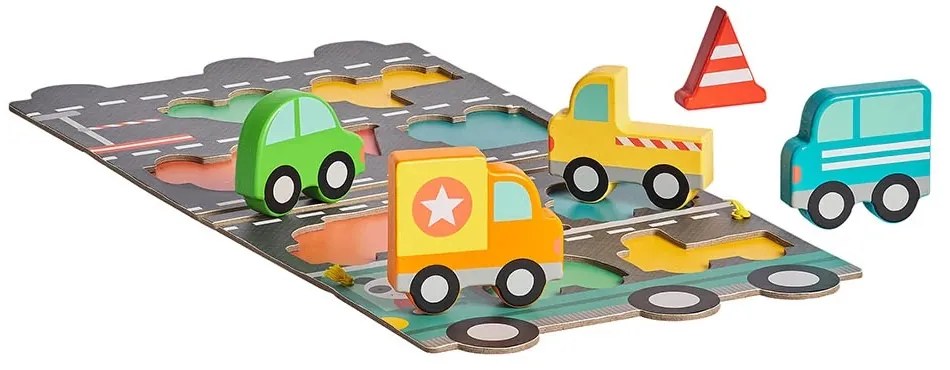 Petit Collage Robustní dřevěné puzzle Big Truck
