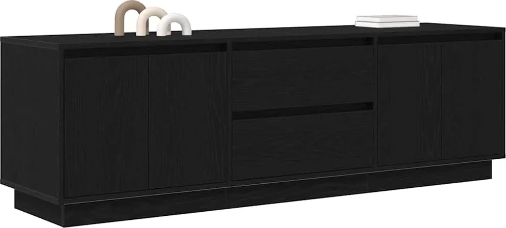 TV skříňka s LED osvětlením černý dub 160,5x41x50 cm 3328427