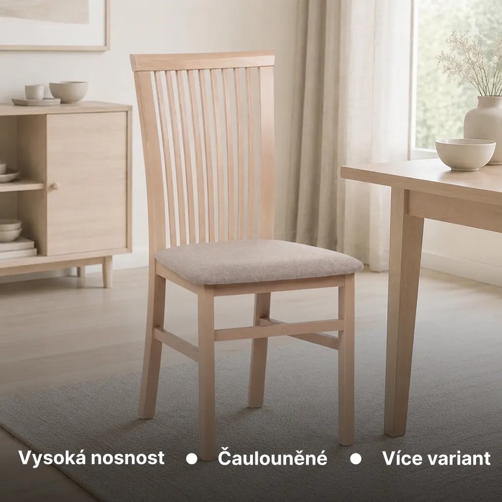 Stima Židle ANGELO 1 s čalouněným sedákem buk BOSS camel 4