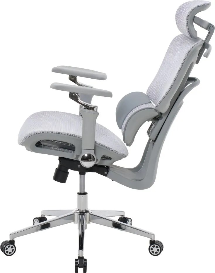 Kancelářská ergonomická židle PORTE II — síťovina, šedá