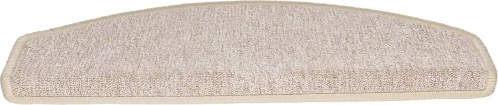 Schodové rohože 10 ks 65 x 24 x 4 cm béžové, půlkulaté, velké 149763