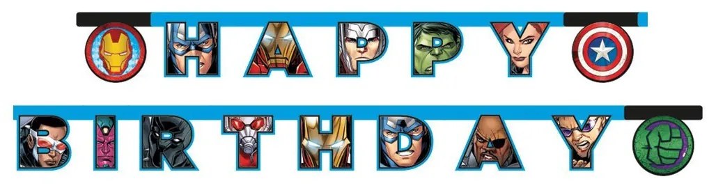 Avengers nápis šťastné narozeniny 2m x 15cm