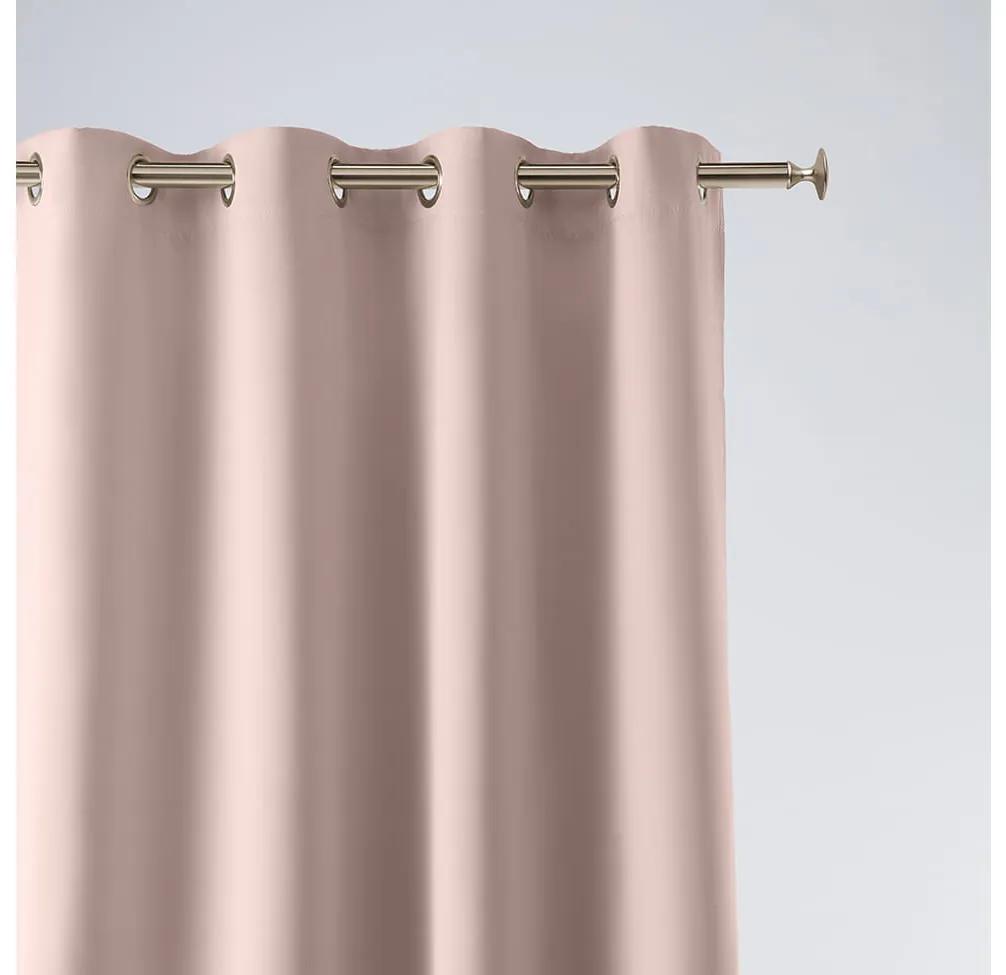 Room99 Hotový závěs na kroužcích AURA Barva: Tmavě růžová/Stříbrná, Velikost: 140 x 260 cm