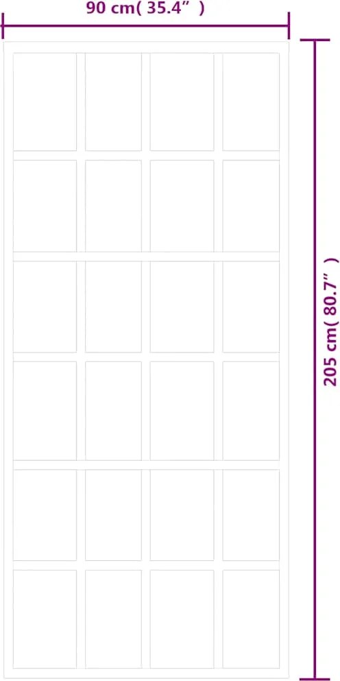 vidaXL Marketos Posuvné dveře ESG sklo a hliník 90 x 205 cm černé