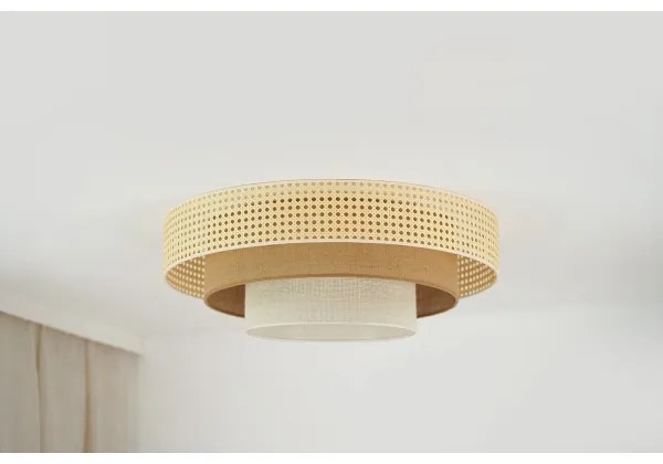 Brilagi - LED Stropní svítidlo CEDAR LUNETA LED/26W/230V ratan/hnědá/krémová