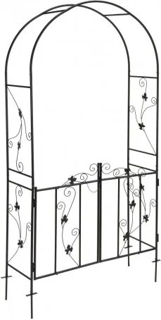 DEMA Kovová pergola s dvířky 112x37x214 cm