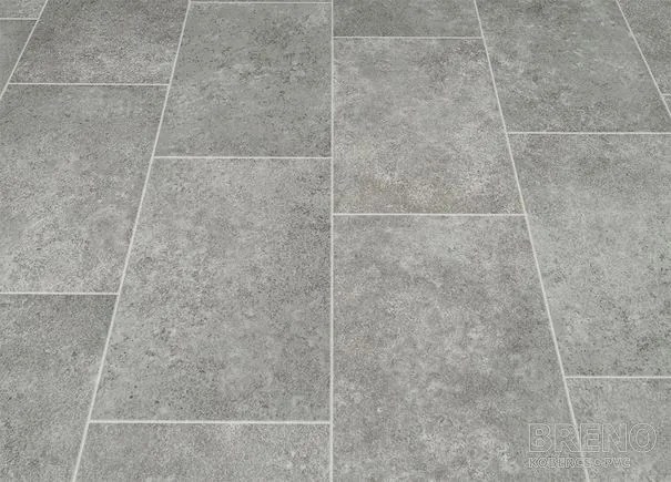 Breno PVC PLAZA Kent 968M - šedá dlažba, šíře 100 cm