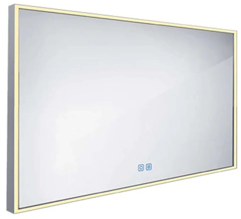 Nimco - Zrcadlo s LED osvětlením, 120x70 cm, dotykový senzor, hliník ZP 13006VX