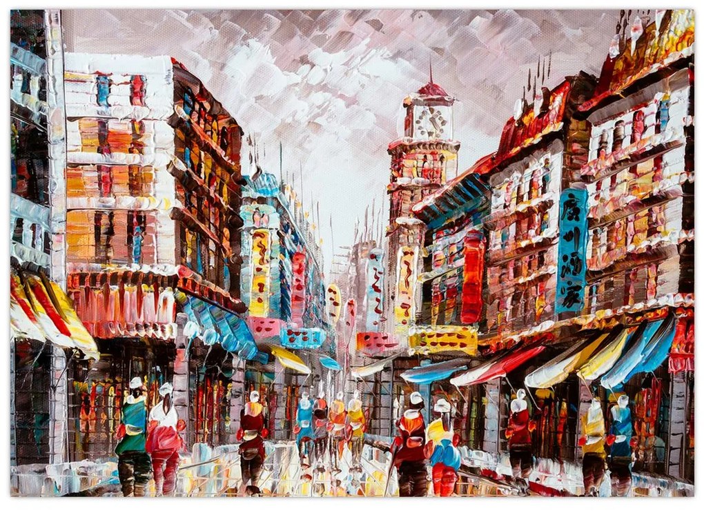 Obraz - Hong Kong, olejomalba (70x50 cm)