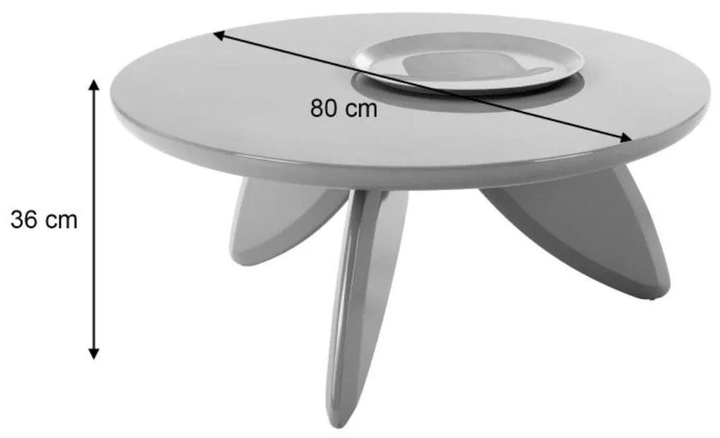 Konferenční stolek Soraya 80 cm hořčicově žlutý