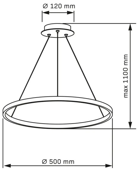LED Lustr na lanku LEA LED/20W/230V 4000K pr. 50 cm matný chrom