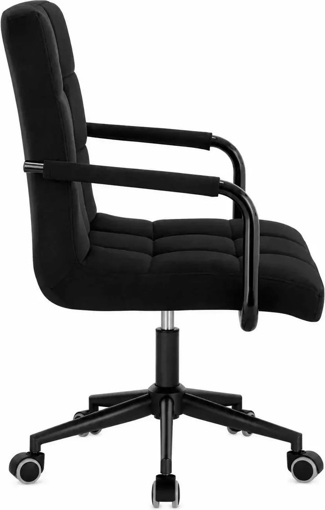 LuxuryForm DESIGN Otočná židle VERONA BLACK VELUR na černé podstavě s kolečky - černá