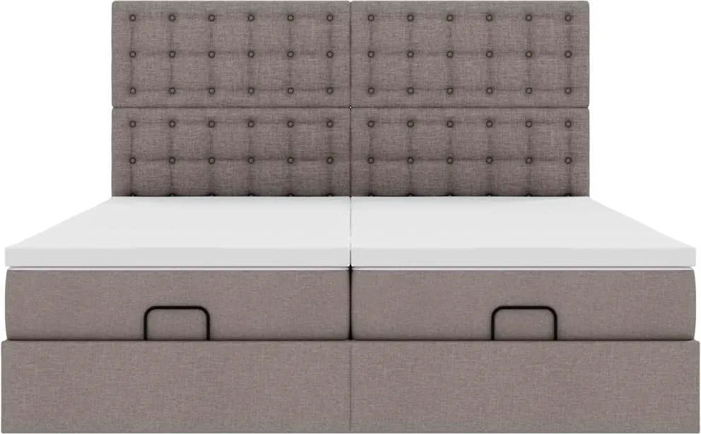 Osmanský rám postele s matrací taupe 160x200cm textil 3313731