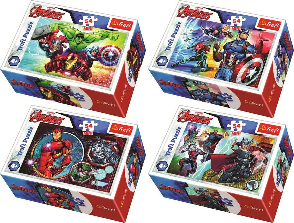 TREFL PUZZLE Avengers/Hrdinové mini 20x13cm 54 dílků 4 druhy tr54166