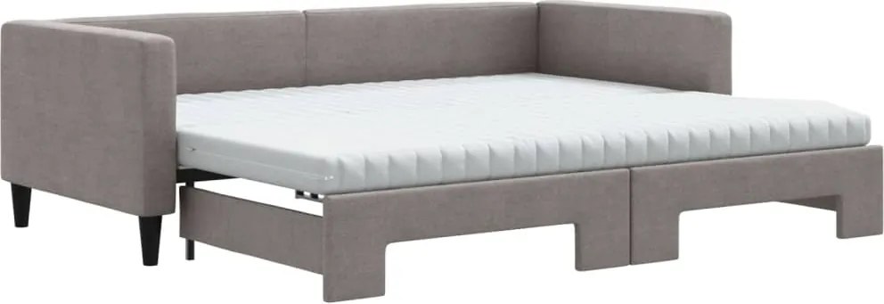 Válenda s přistýlkou a matracemi taupe 90 x 200 cm textil 3196599
