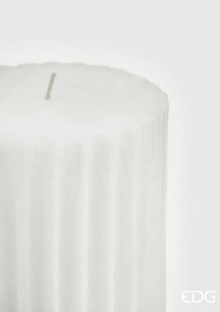 Rustikální vonná svíčka bavlna bílá, 20x10 cm
