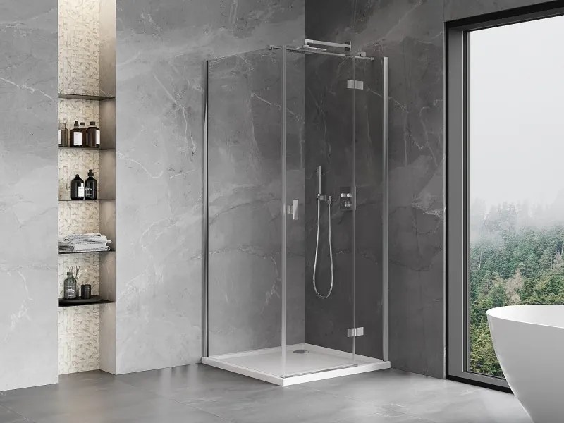 Mexen, Mexen Mist HT sklopný sprchový kout pravý 95 x 95 cm, průhledný, chrom - 8A5T-095-095-01-00-P