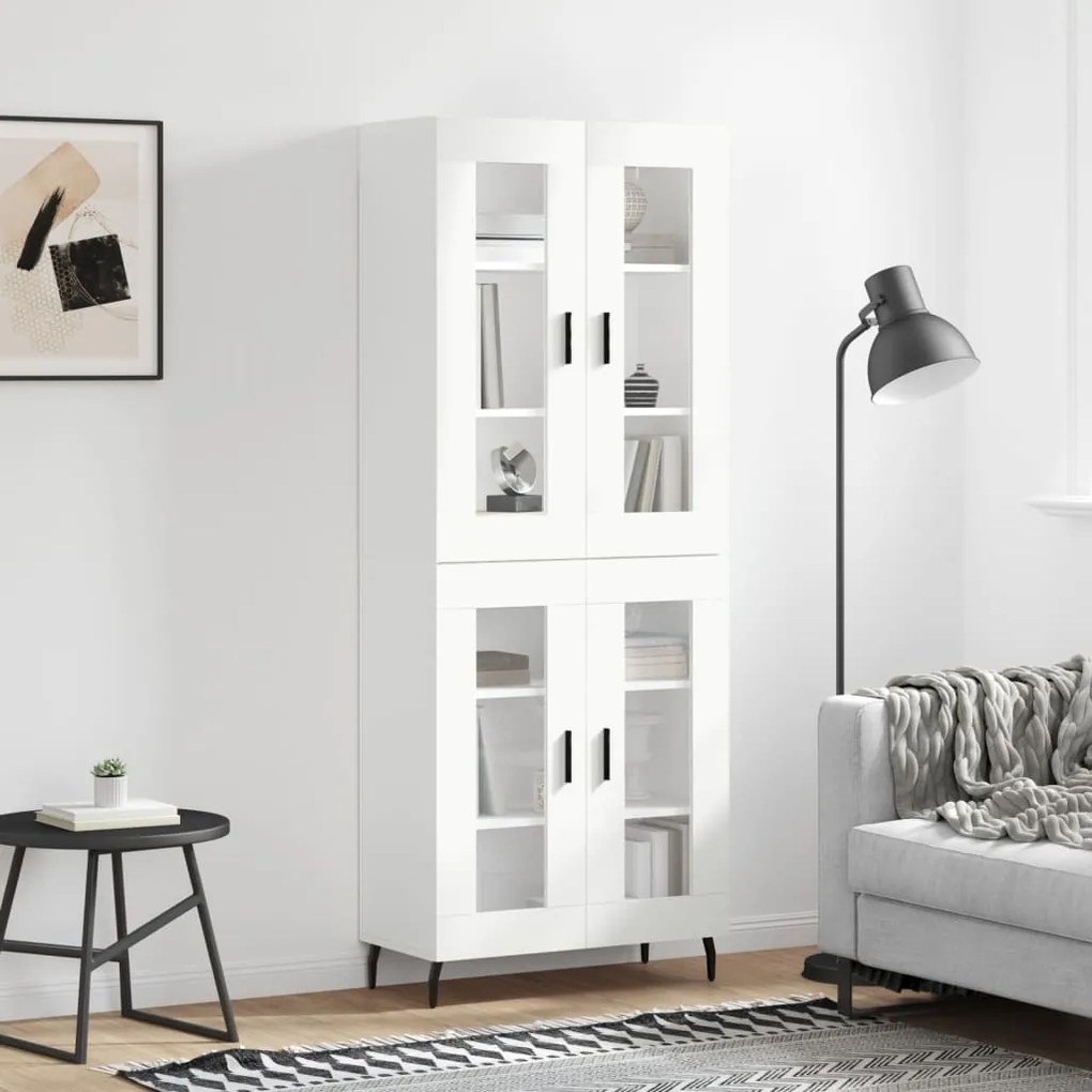 Skříň highboard bílá 69,5 x 34 x 180 cm kompozitní dřevo