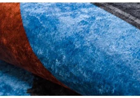 Dywany Luszczow Dětský kusový koberec JUNIOR 51827.803 pratelný  Nákladní auto, bagr pro děti protiskluz, modrý Rozměr koberce: 140 x 190 cm