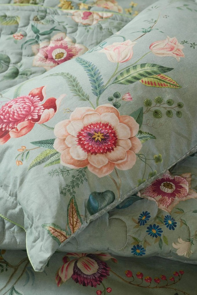 Pip Studio polštář Everbloom 35 x 60 cm - zelený (Dekorační polštář s motivem květin)