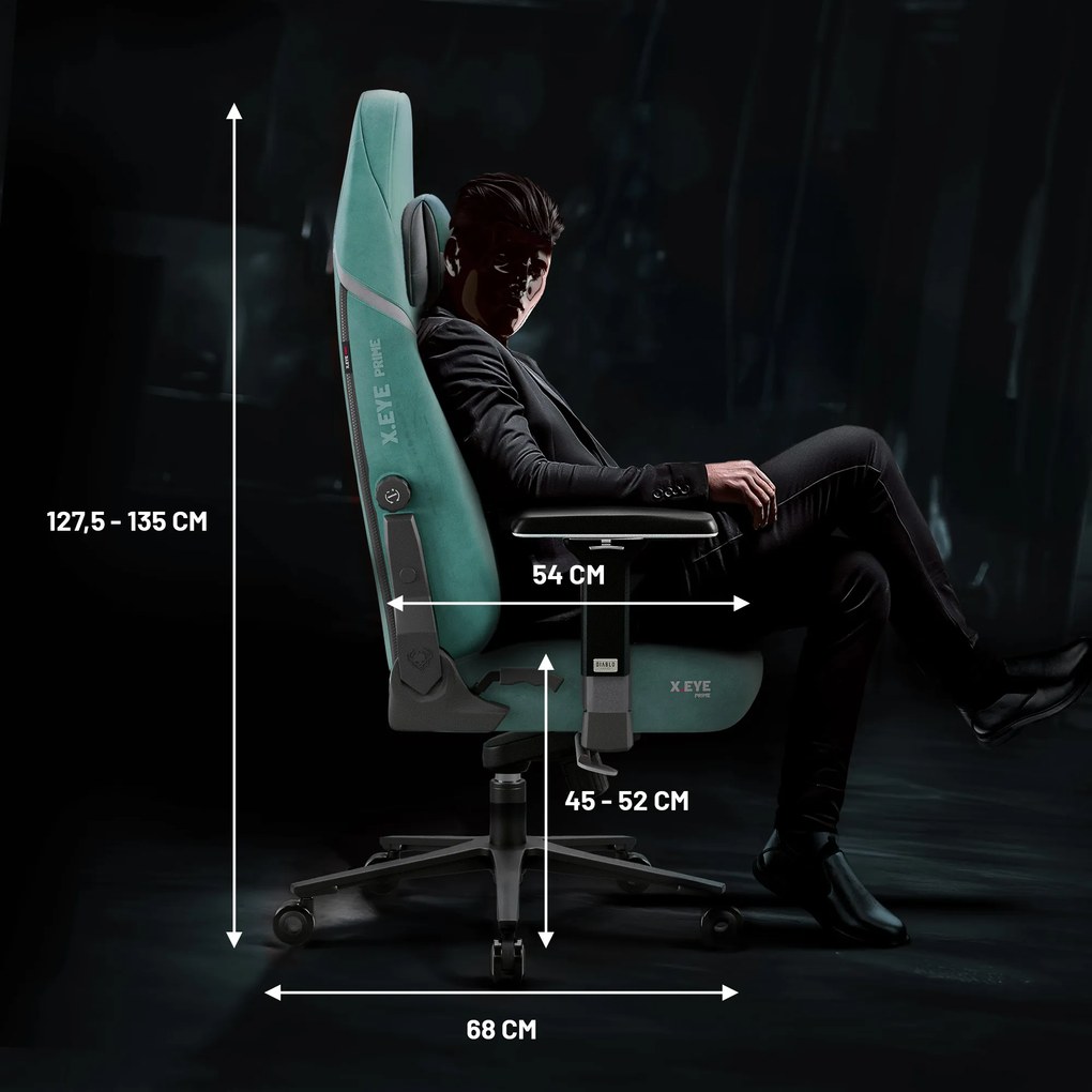 Herní křeslo Normal Size, mátový-černý: Diablo X-Eye Prime Mystic Mint