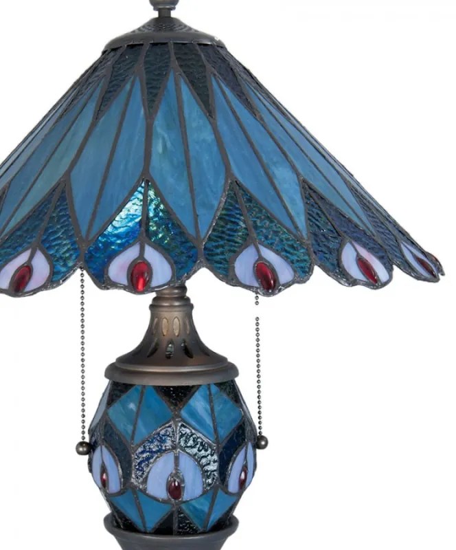 Stolní lampa Tiffany Peacock – 40x65 cm
